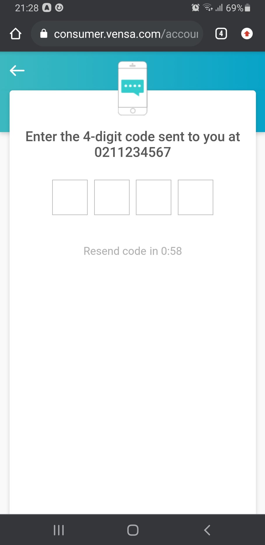 Initial Patient Sign-Up to Vensa Portal