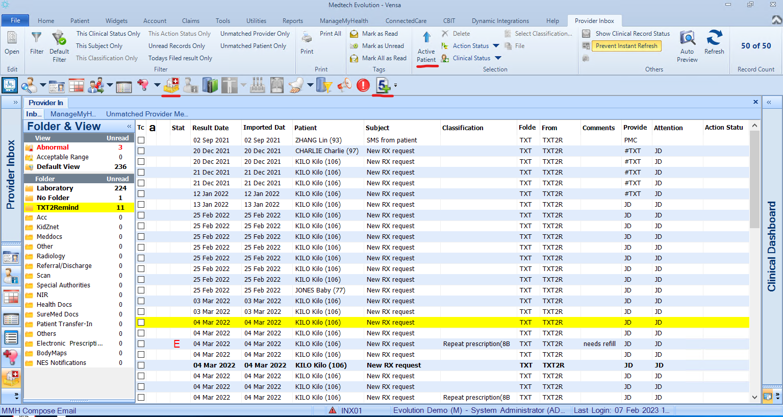 Using the Shortcut to Reply to Patients from Provider Inbox.